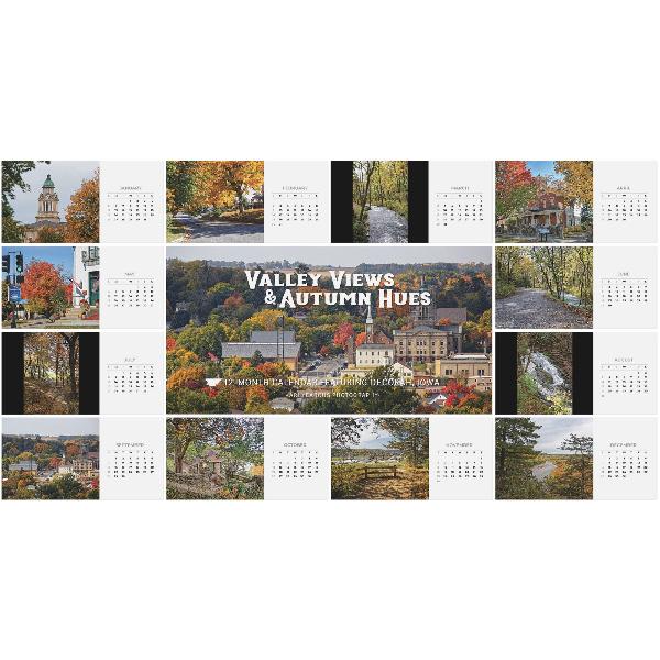 Decorah Iowa Desktop Calendar Autumn Scenes with Flexible Start
