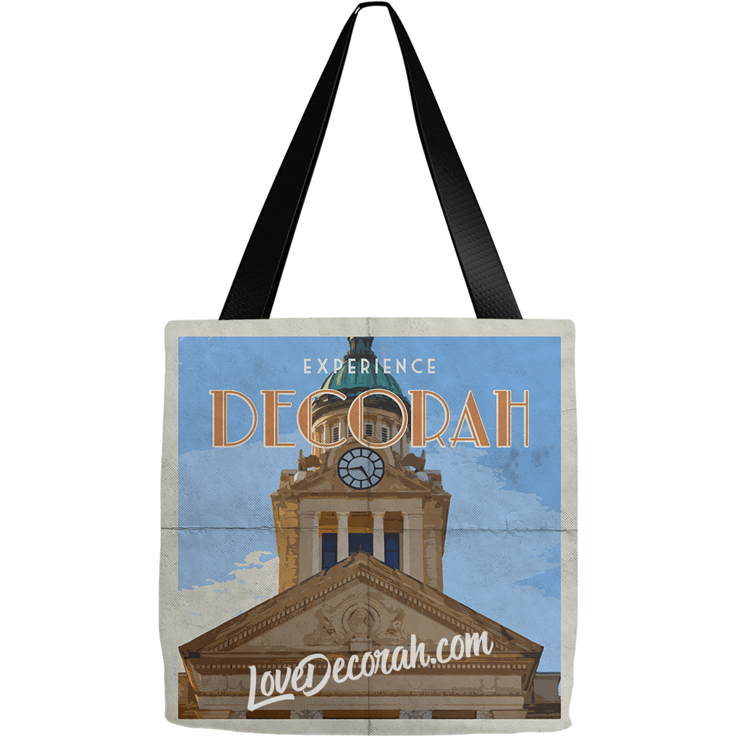Decorah Iowa Tote Bag Courthouse Vintage Style Poster